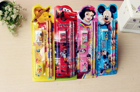 plastic paper personalized stationery gift sets with pencil ruler earser