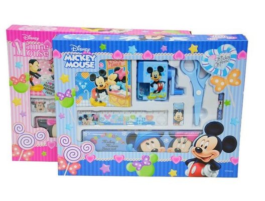Cartoon Stationery set contain scissor pencil earser notebook ruler pencil sharpener