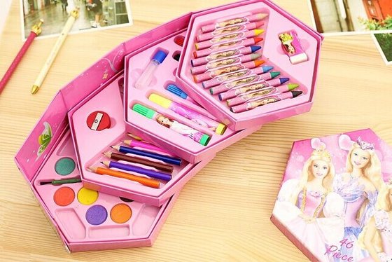 Sexangle box personalised stationery gifts with pencil ruler earser