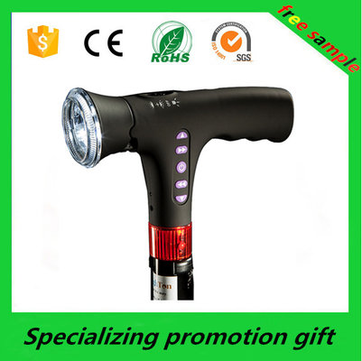 Blue / Red Aluminium ALLOy MP3 Multifunction Alpenstock With LED Light