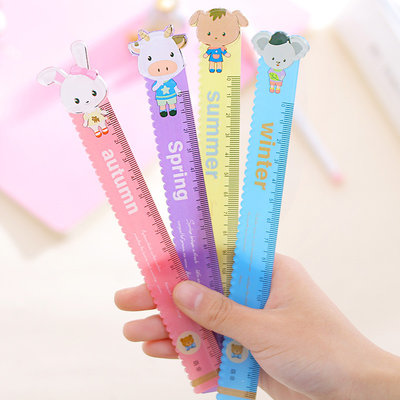 Cuotom color straight measuring ruler for students / kids measuring ruler