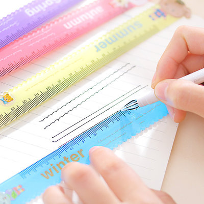 Cuotom color straight measuring ruler for students / kids measuring ruler