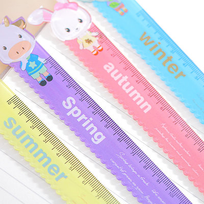 Cuotom color straight measuring ruler for students / kids measuring ruler