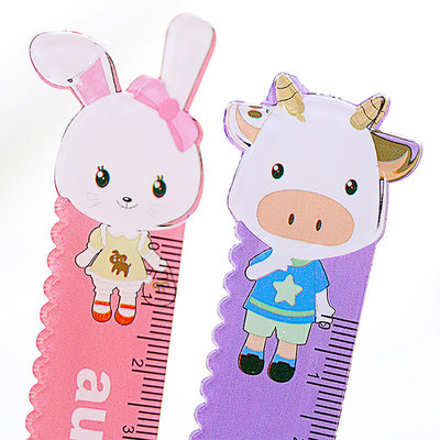 Cuotom color straight measuring ruler for students / kids measuring ruler