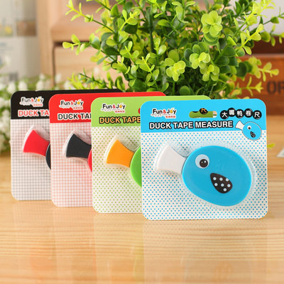 Eco - friendly promotional plush duck Retractable Tape Measure for children