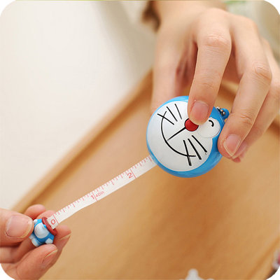 Cartoon character shape fashion measuring tape with keychain