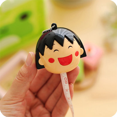 Cartoon character shape fashion measuring tape with keychain