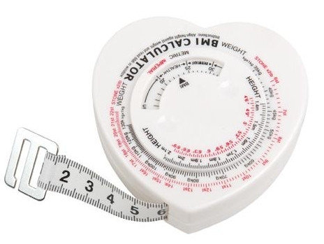 ABS BMI Body Fat Calculator Retractable Tape Measure Love Heart Shape