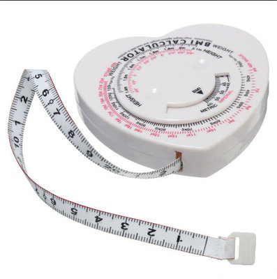 ABS BMI Body Fat Calculator Retractable Tape Measure Love Heart Shape