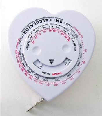 ABS BMI Body Fat Calculator Retractable Tape Measure Love Heart Shape