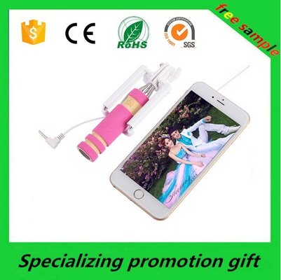 Colorful Small Wired Monopod Selfie Sticks For Mobile Phone CE / ROHS