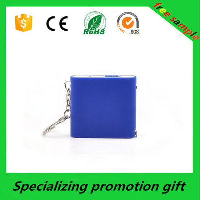 LED Light Gift PVC / Steel Retractable Tape Measure 1m With Keychain