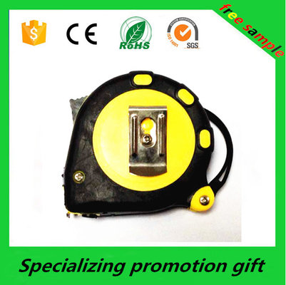 Red button yellow tape steel Retractable Tape Measure with TPR coating