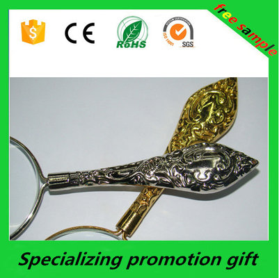 Customized Promotional Stationery Metal Handheld Magnifier 5x