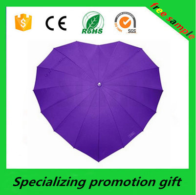 25 Inch 16 Ribs Manual Open Custom Printed Umbrellas Heart Shaped Umbrella