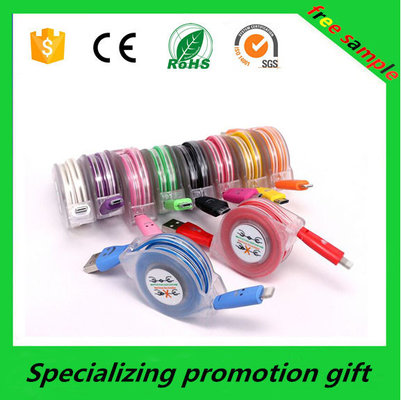 Colorful Electronic Promotional Products , 1m / 2m / 3m Led Lighting Micro Usb Data Cable