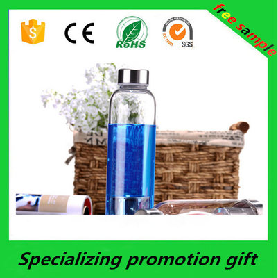 Outdoor Travel / Sports Advertising Cups 500ml Glass Bottles