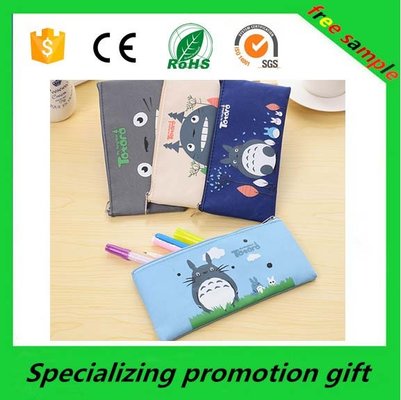 Cute Canvas / PVC Custom Pencil Pouch Printed Promo Products For Kids