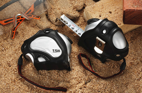 3M / 5M / 7.5M Grey ABS case Retractable Tape Measure with rubber coated