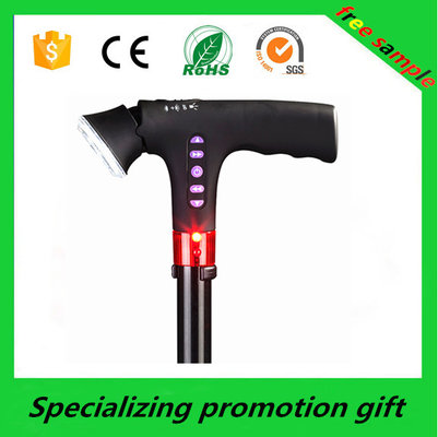 Blue / Red Aluminium ALLOy MP3 Multifunction Alpenstock With LED Light