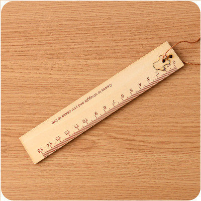 Novelty 15cm wood straight measuring ruler for promotion gift