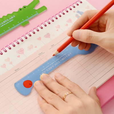 Fashionable 15cm plastic office school kids ruler cute animal shape