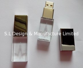 China Wholesale USB Flash/Crystal Thumbdrive /USB Modern with LED Logo supplier