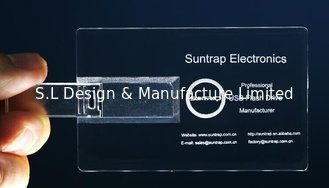 China High quality Free engrave OEM Custom Logo USB Business Card/transparent crystal/glass Card USB flash drive for Promotion supplier