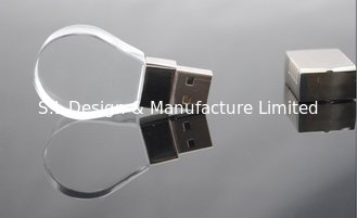 China transparent crystal glass usb flash memory supplier