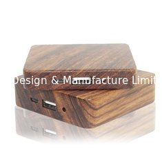 China natural bamboo square 4000mah power bank supplier