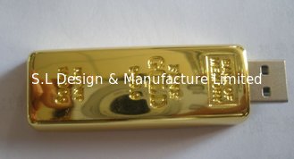 China golden bar usb memory drive with logo engraved usb 2.0 flash stick supplier