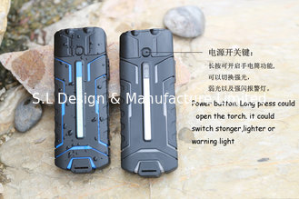 China multi-functional waterproof dustproof flashlight alarm warning light 10200mah power bank with double led lights for bike supplier