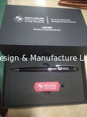 China promotional gifts kit printing laser logo usb flash drive with nice box package supplier