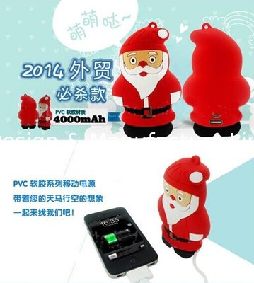 promotional Santa Claus Christmas Father shaped power bank supplier