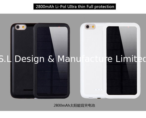 Mobile Phone Cover 2800mAh,solar Backup Power Bank External Battery Charger Case with flip supplier
