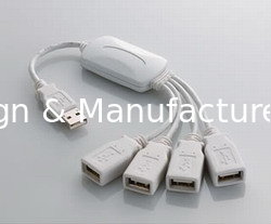 4 ports USB HUB with iPod&iPhone port, Mini 5pin port USB HUB supplier