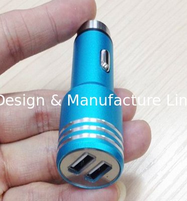 Multi-function Metal aluminum alloy safety hammer double USB car charger supplier