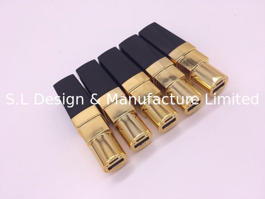newest gold + black color brand lipstick shaped power bank supplier