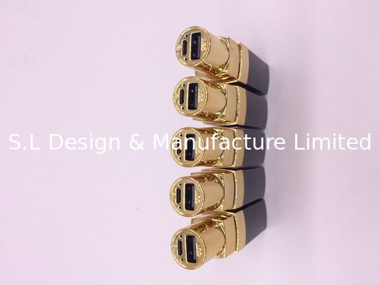 newest gold + black color brand lipstick shaped power bank supplier
