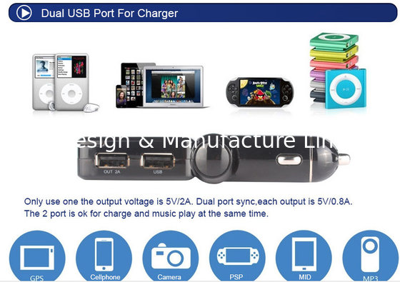 Multi-function Bluetooth hands-free car charger MP3 USB drive FM transmitter/bluetooth/double USB car charger To report supplier