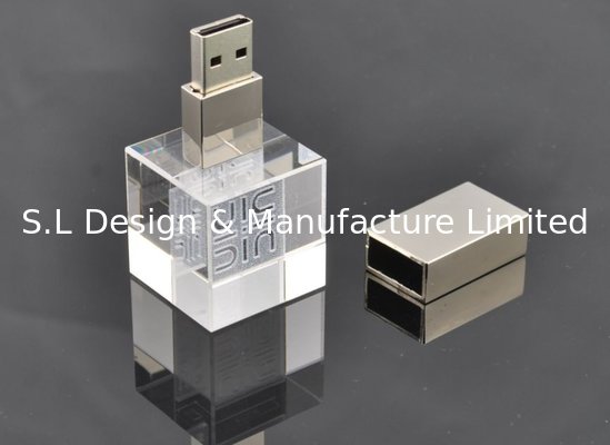 transparent crystal glass usb flash memory supplier