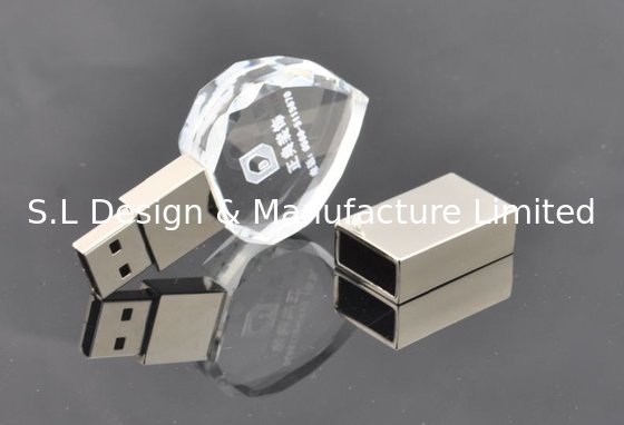 transparent crystal glass usb flash memory supplier