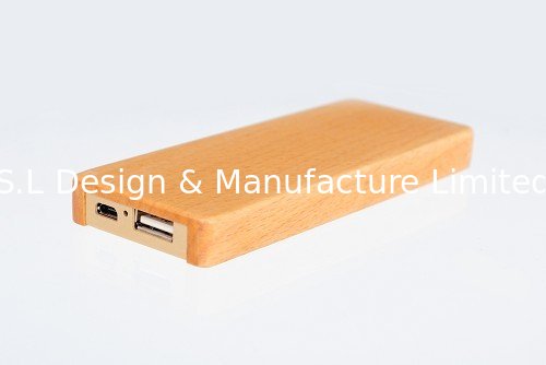natural red wood rectangle 4000mah power bank supplier