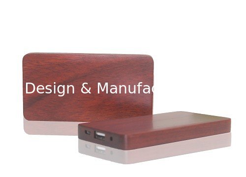 natural dark wood rectangle 4000mah power bank supplier