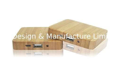 natural bamboo square 4000mah power bank supplier