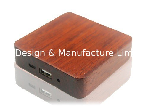 natural red wood square 4000mah power bank supplier