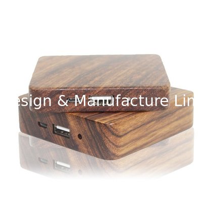 natural red wood square 4000mah power bank supplier