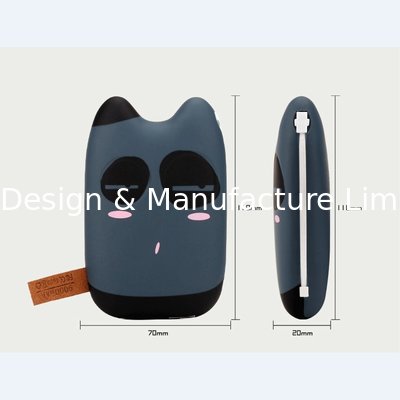 univeral portable cartoon cat power banks with led light supplier