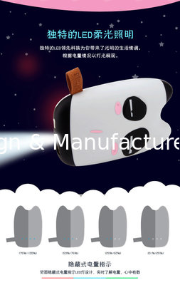 univeral portable cartoon cat power banks with led light supplier