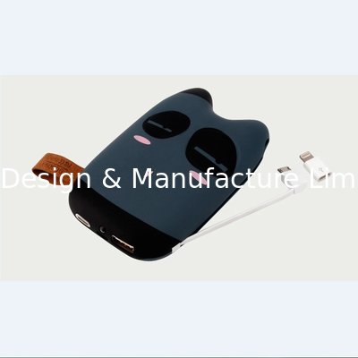 univeral portable cartoon cat power banks with led light supplier